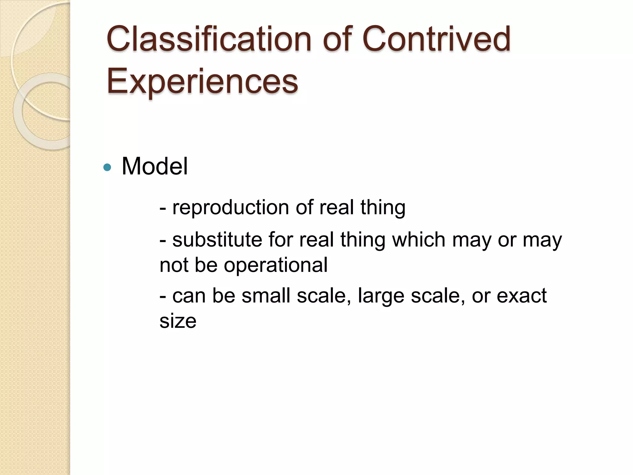 contrived experiences | PPT