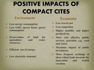 compact cities vs. urban sprawl | PPTX
