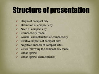 compact cities vs. urban sprawl | PPTX