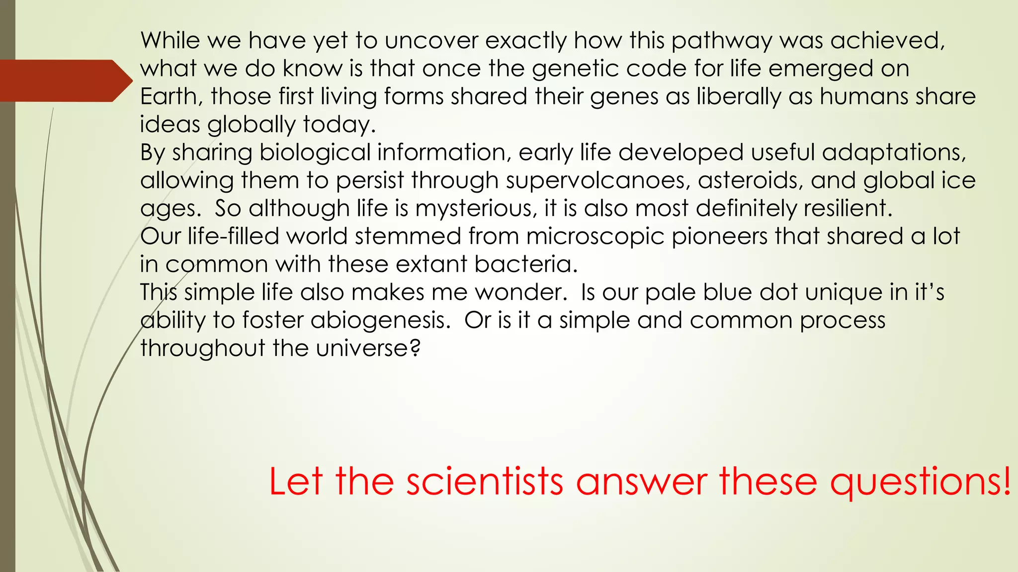 Origin of life | PPTX