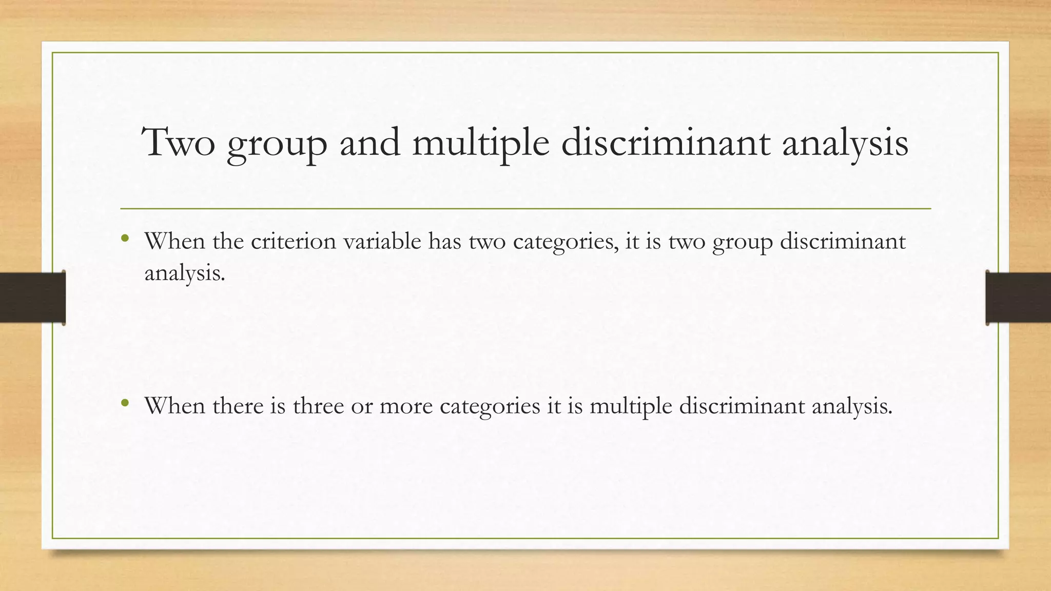Discriminant Analysis | PPTX
