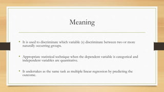 Discriminant Analysis | PPTX