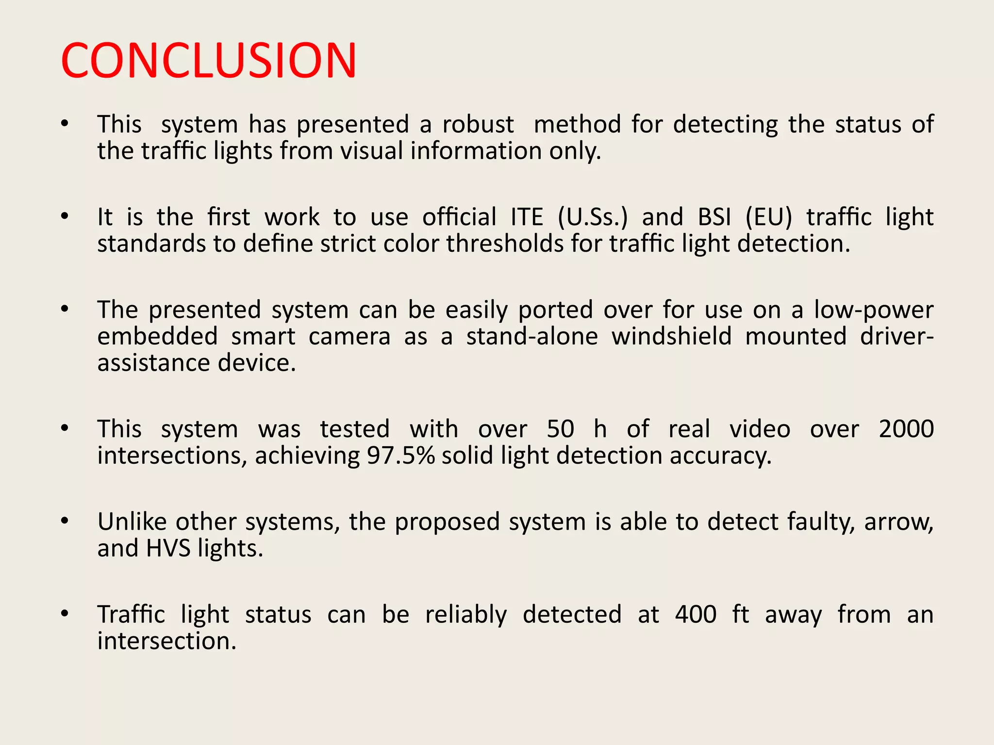 Intelligent Traffic light detection for individuals with CVD | PPT