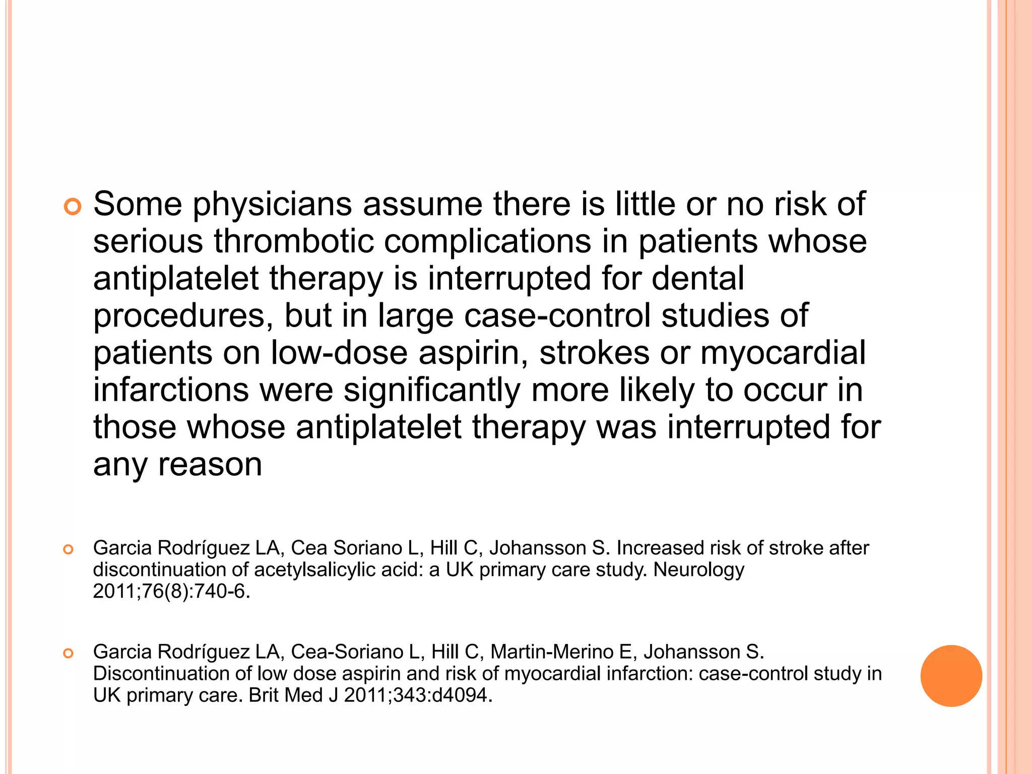 management of patients on oral anticoagulants & antiplatelet therapy ...