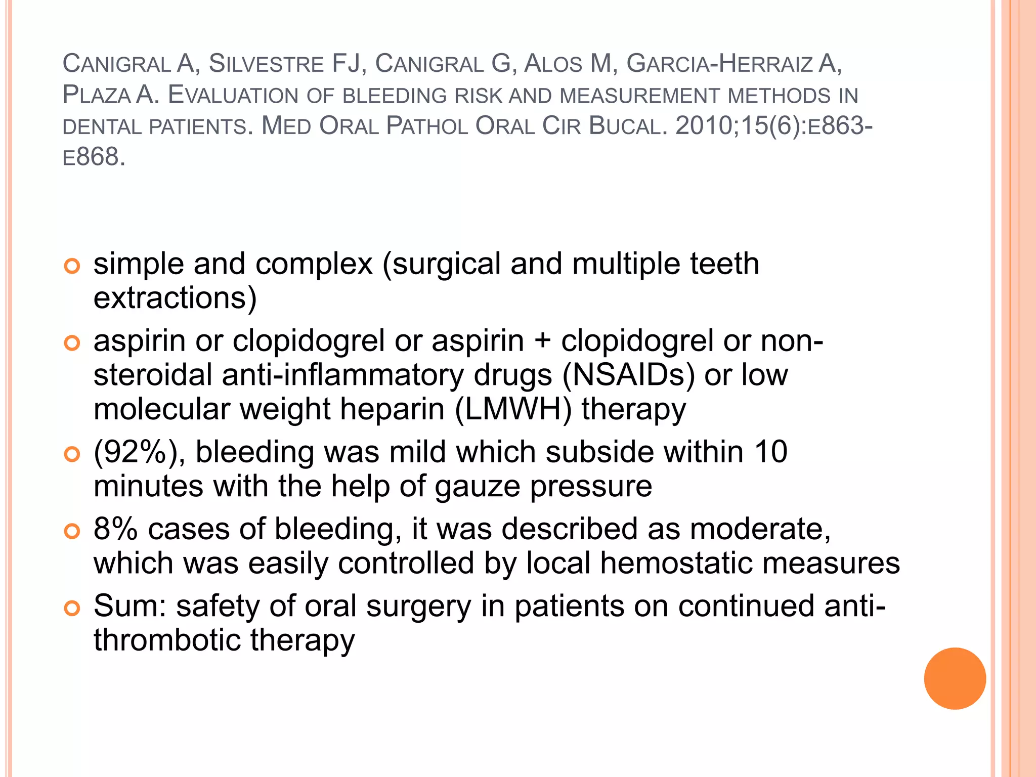 management of patients on oral anticoagulants & antiplatelet therapy ...