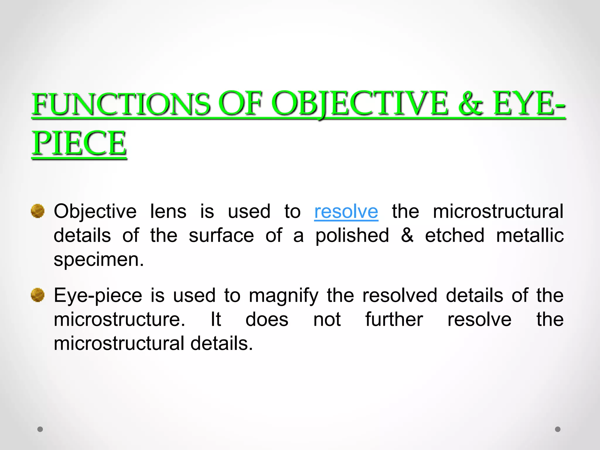 Optical/ Metallurgical Microscopy | PPTX