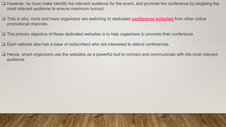 Do you know why Smart Organizers Prefer Conference Websites to Other ...