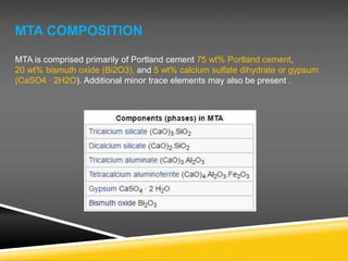 MTA | PPTX | Dental Health | Diseases and Conditions