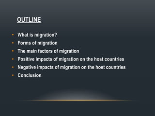The impacts of mass immigration on the host communities | PPTX