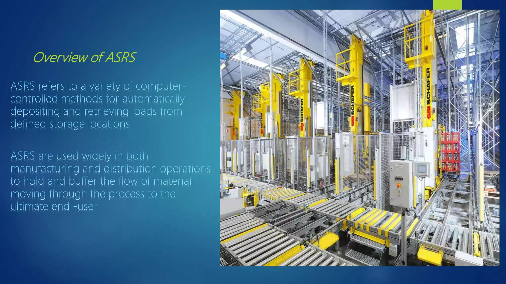 ASRS system and material handling or industrial robots | PPTX