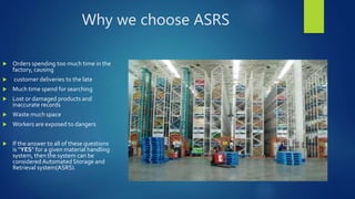 ASRS system and material handling or industrial robots | PPTX
