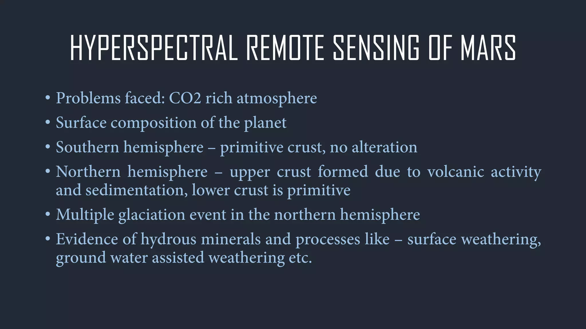 Hyperspectral Remote Sensing of Planetary Surfaces: Inner composition ...