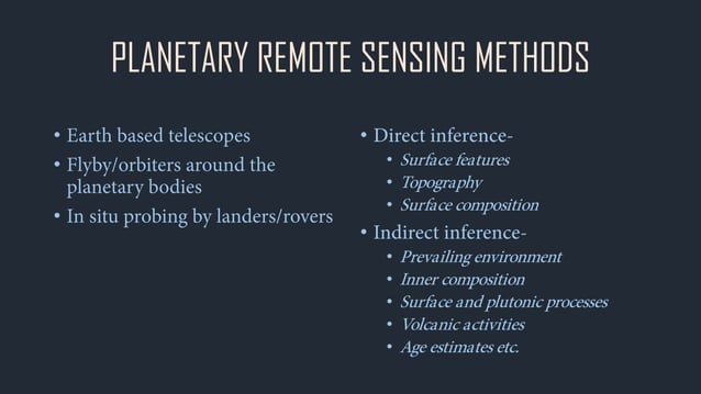 Hyperspectral Remote Sensing of Planetary Surfaces: Inner composition ...