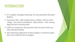 LIGHT EMITTING POLYMER (LEP) | PPTX