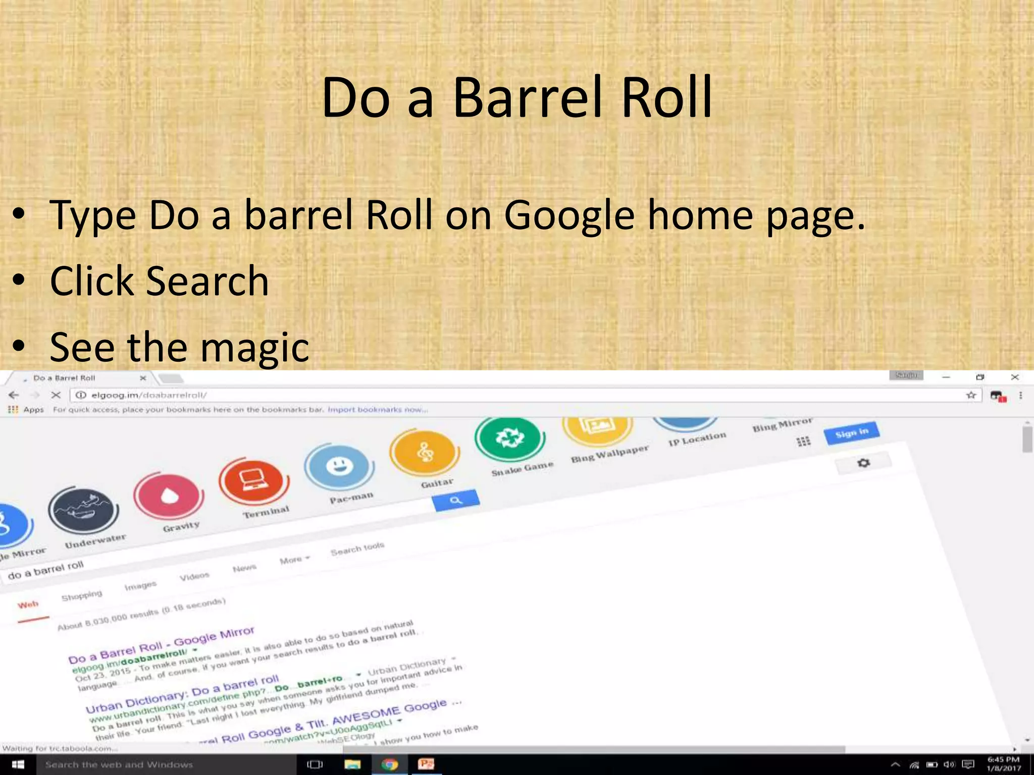 SOME AMAZING GOOGLE TRICKS | PPTX