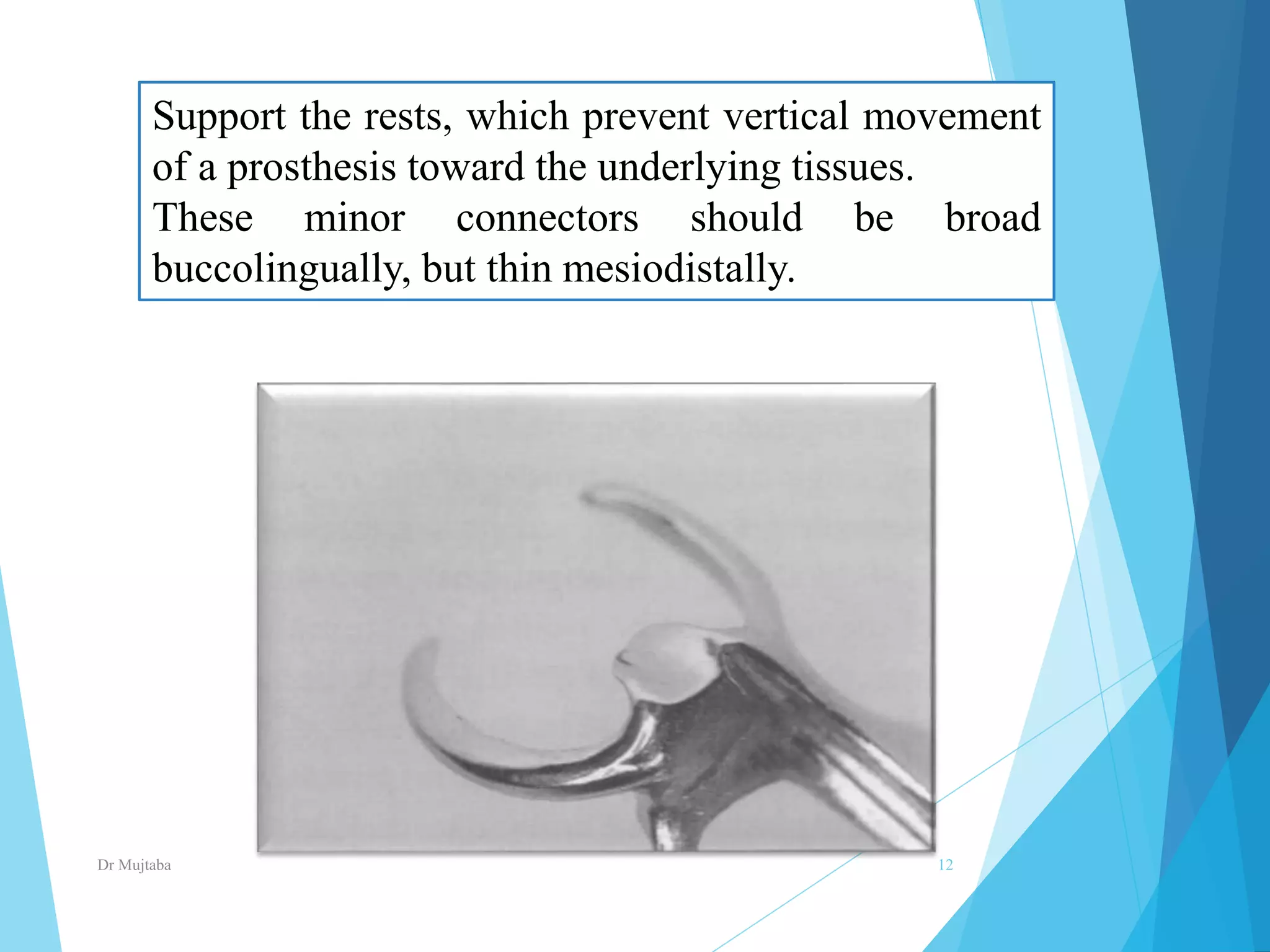 Minor connectors, rests & rests seats In prosthodontics | PPTX