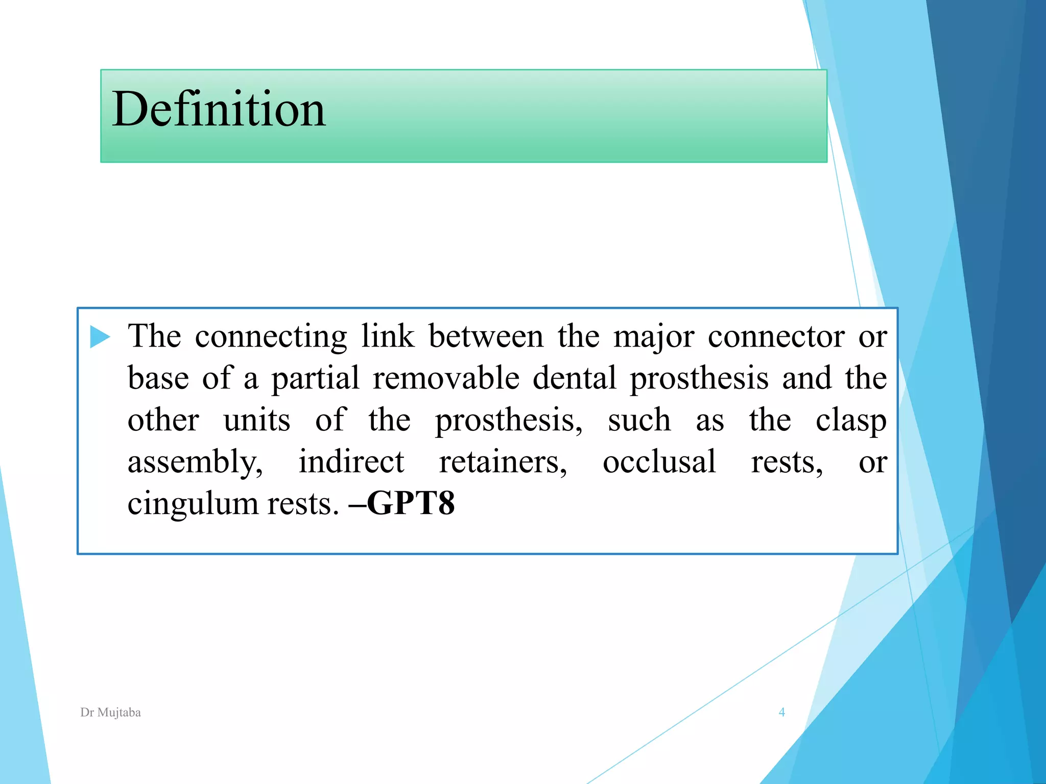 Minor connectors, rests & rests seats In prosthodontics | PPTX