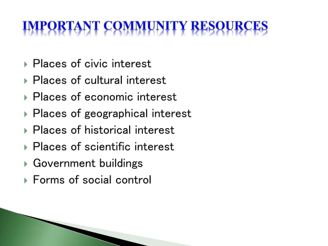 meaning nature and scope of community resources in social science ...