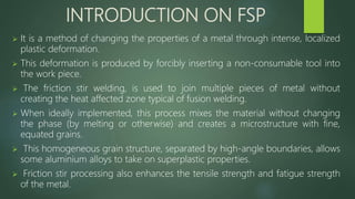 Ammc's fabricated by friction stir process | PPT