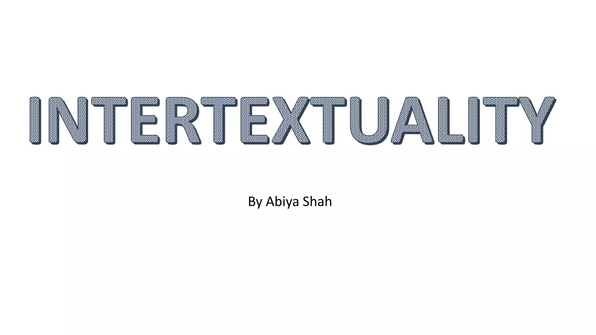 Intertextuality | PPTX
