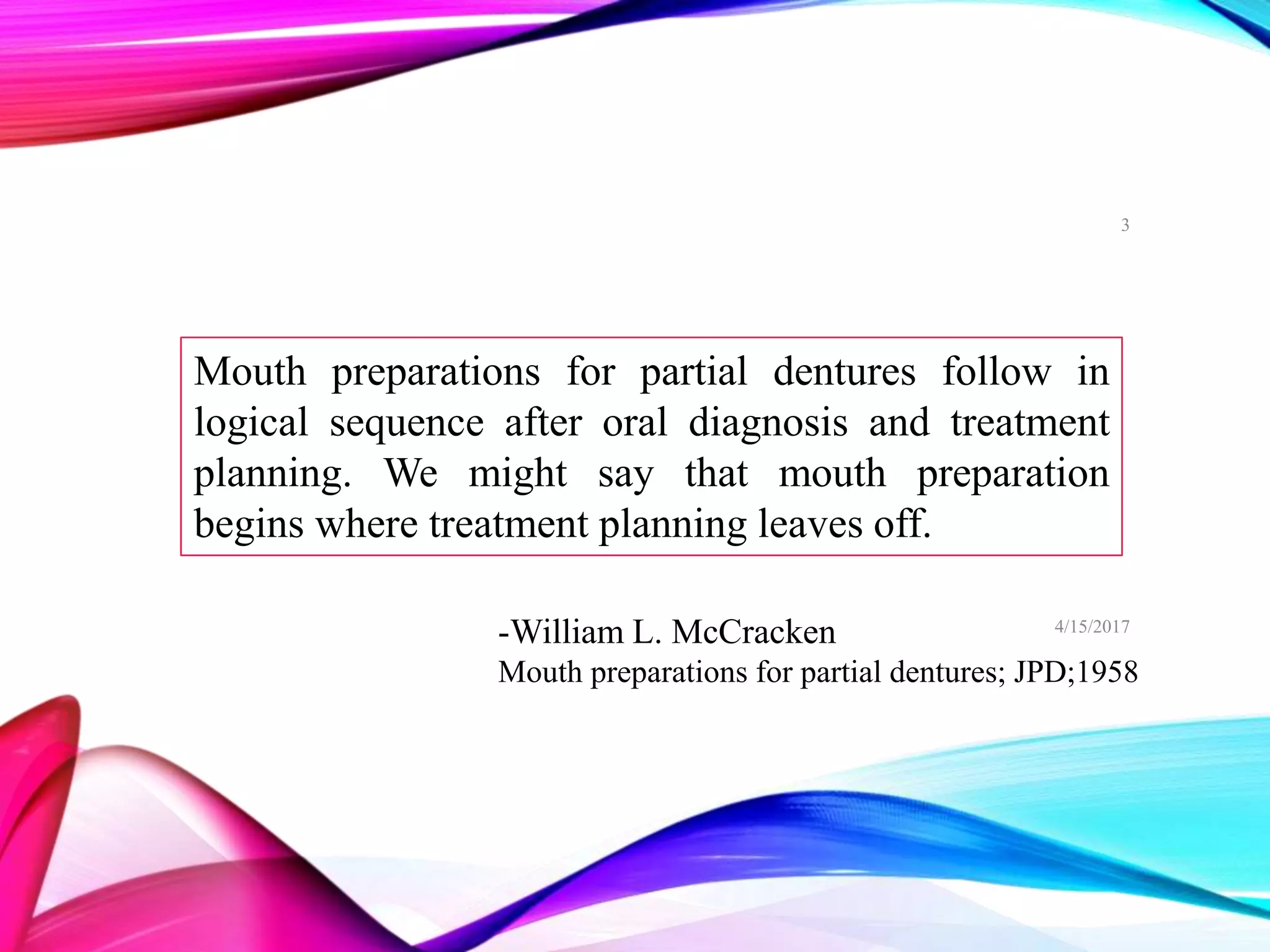 Mouth preparation for Removable dental prosthesis | PPTX