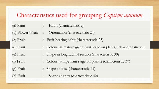 Guidelines for the Conduct of Tests for DUS On Chilli (Hot Pepper ...