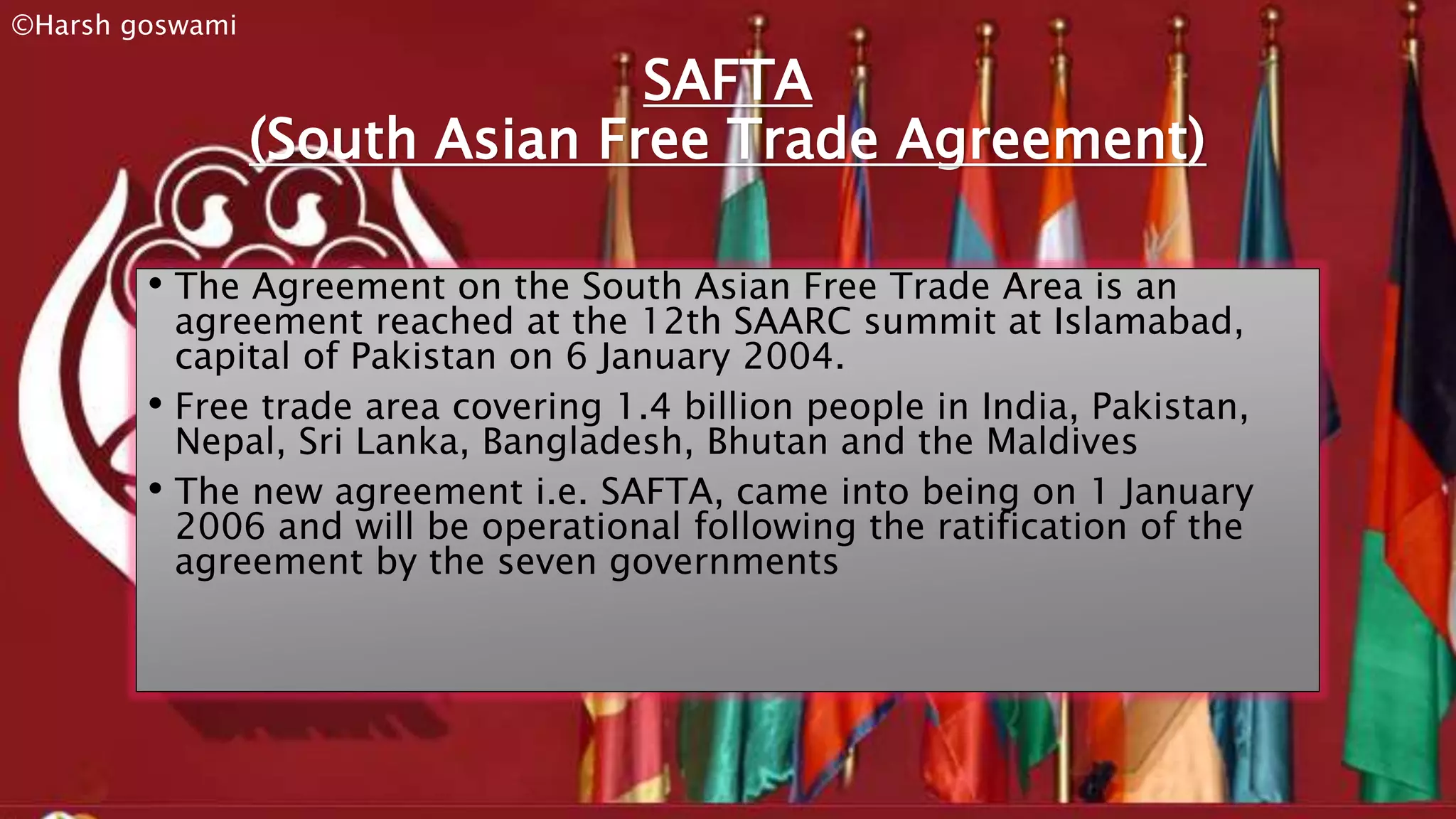 SAARC(South asian asociation of regional cooperation | PPTX