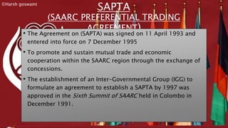 SAARC(South asian asociation of regional cooperation | PPTX | Political ...