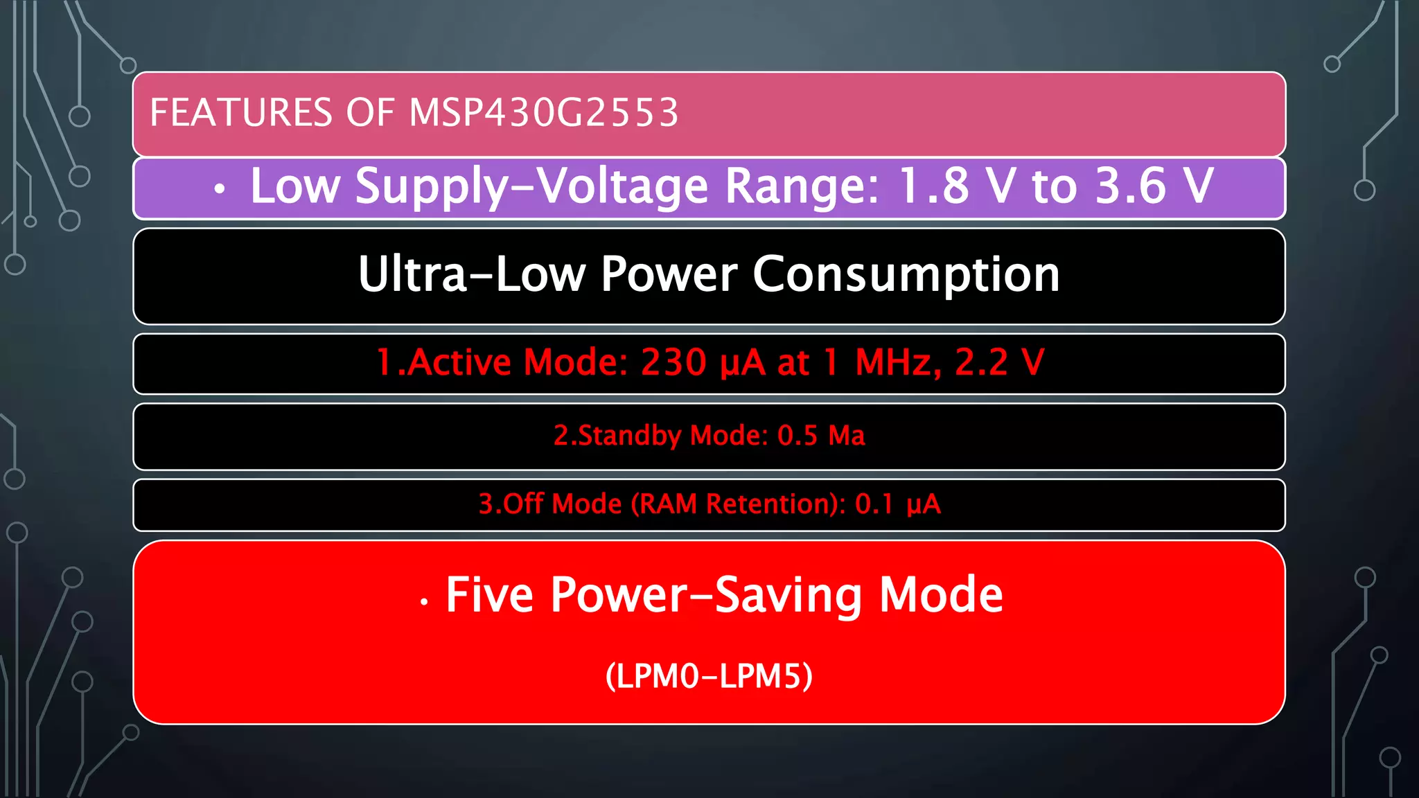 OVERVIEW OF MSP430G2553 | PPTX
