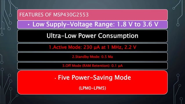 OVERVIEW OF MSP430G2553 | PPTX | Computer Peripherals | Computing