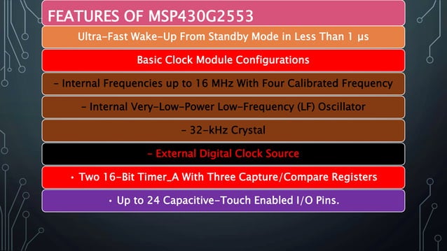 OVERVIEW OF MSP430G2553 | PPTX | Computer Peripherals | Computing