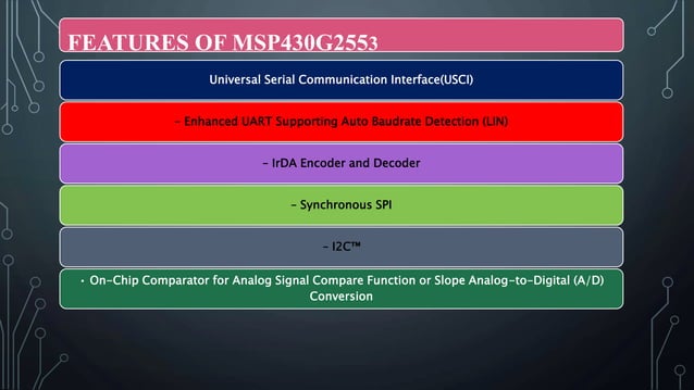 OVERVIEW OF MSP430G2553 | PPTX | Computer Peripherals | Computing