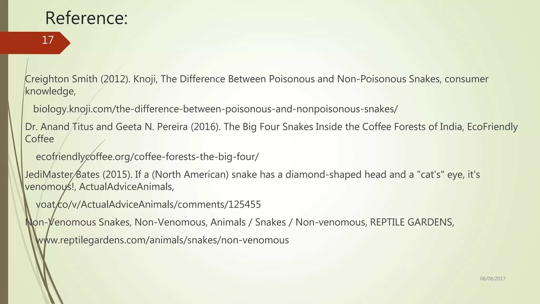 How to Identify Poisonous and Non-poisonous Snake | PPTX