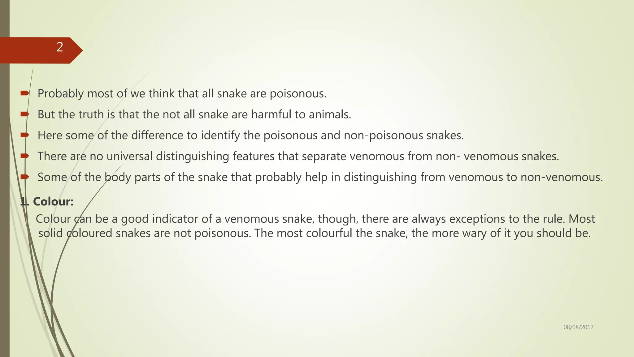 How to Identify Poisonous and Non-poisonous Snake | PPTX