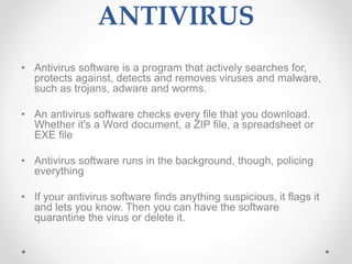 Antirus,Firewall,Encryption,Wifi Routers, IAS, Google admin console | PPT
