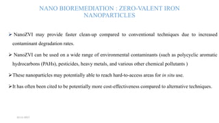 NANOTECHNOLOGY IN BIOREMEDIATION | PPTX
