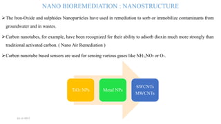 NANOTECHNOLOGY IN BIOREMEDIATION | PPTX