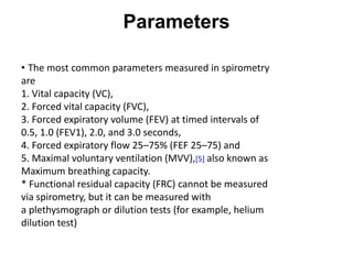 spirometry functional lung test | PPTX