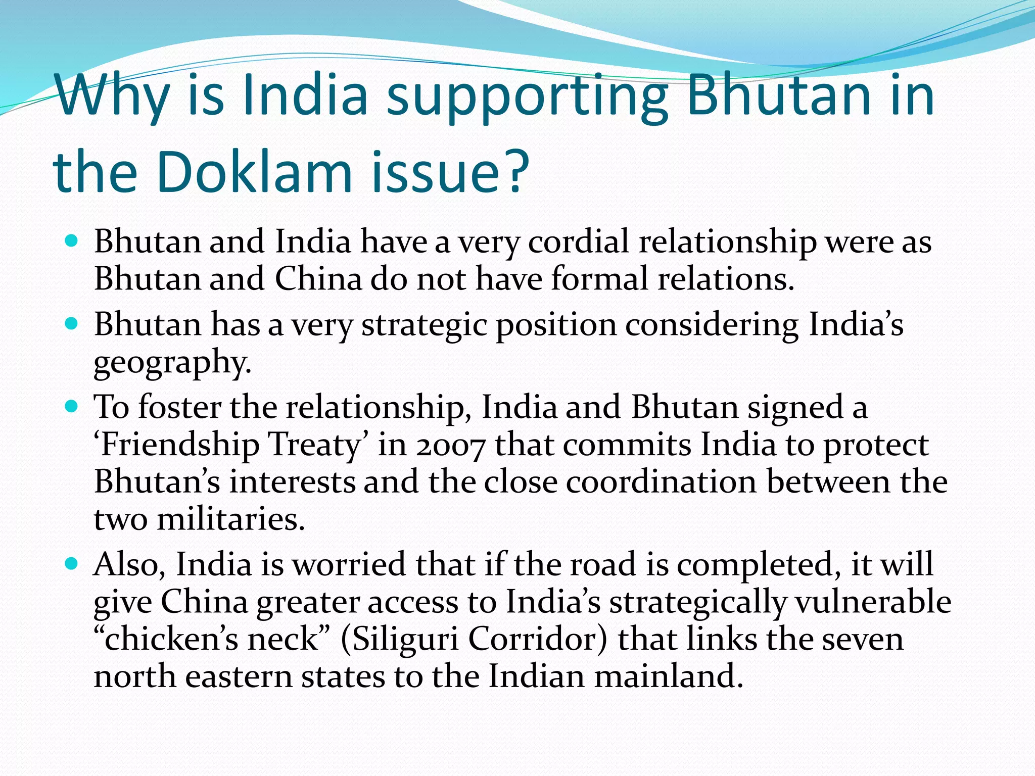 Doklam stand off | PPTX