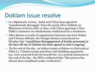 Doklam stand off | PPTX