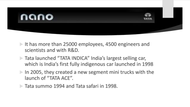Tata Nano Case Study | PPTX