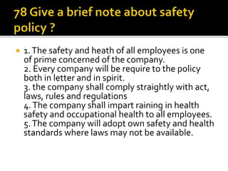 150 Question Answers | Occupational Health & Safety | PPTX