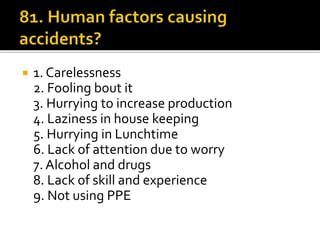 150 Question Answers | Occupational Health & Safety | PPTX