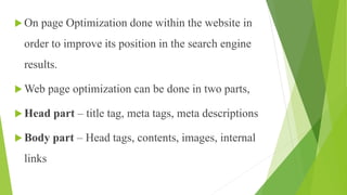 On page optimization | PPTX