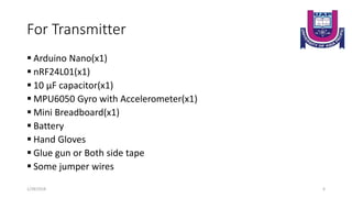 Hand gesture controlled robot with arduino | PPTX