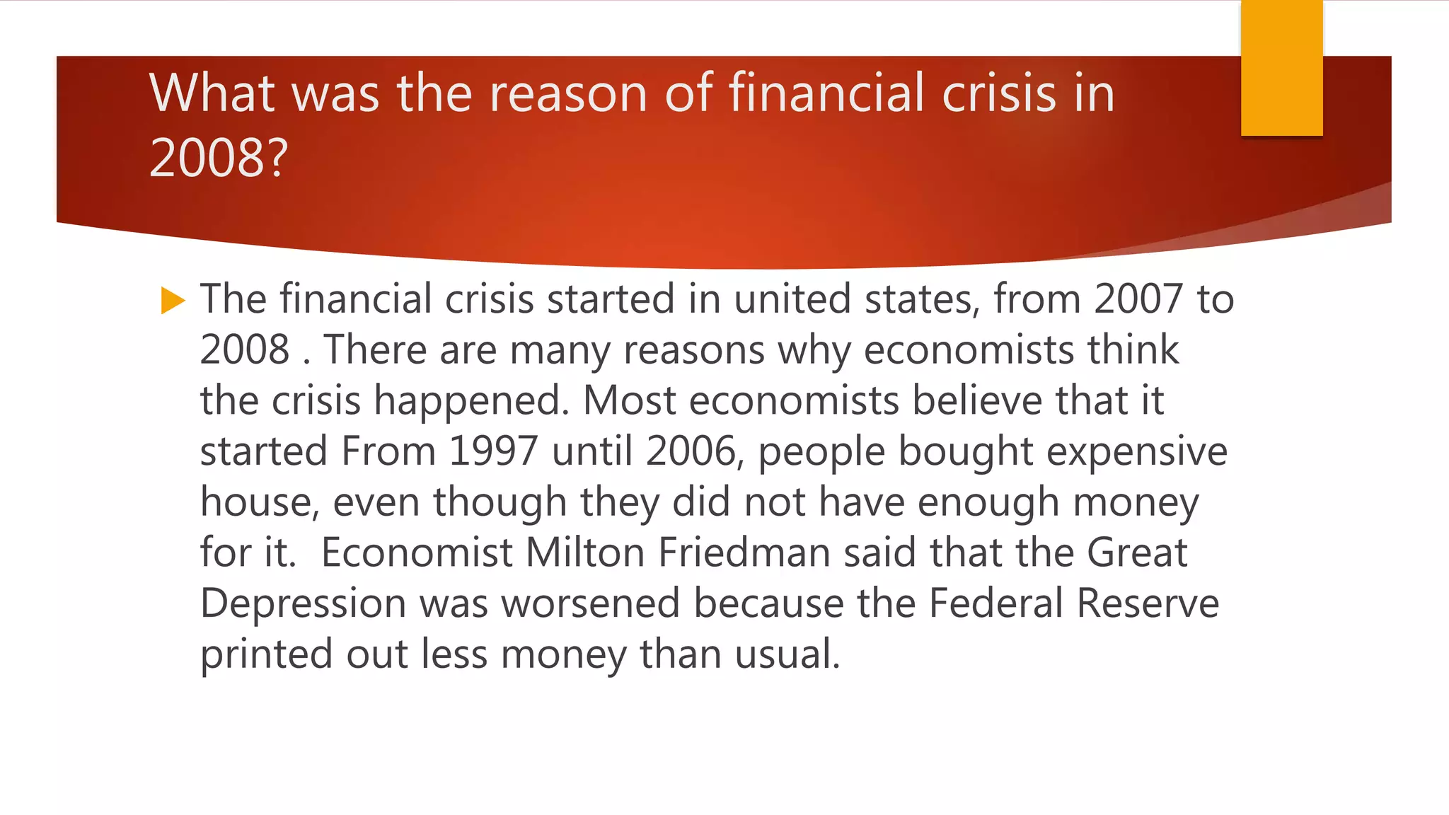 financial crisis of 2008 | PPT