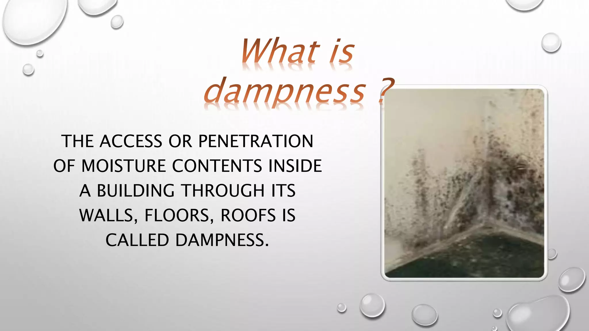 DAMPNESS IN BUILDINGS | PPTX