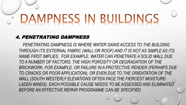 DAMPNESS IN BUILDINGS | PPTX | Chemistry | Science