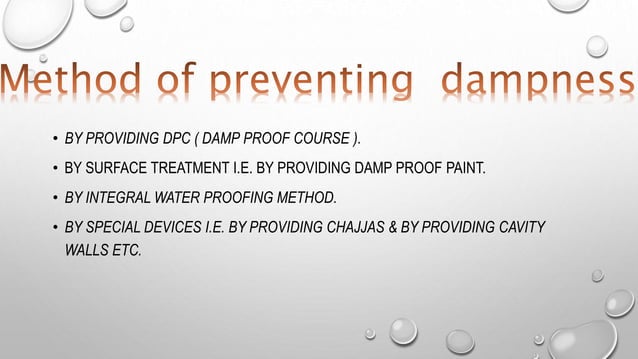 DAMPNESS IN BUILDINGS | PPTX | Chemistry | Science