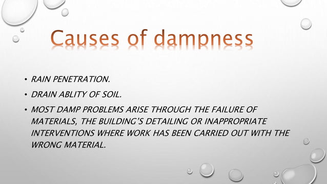 DAMPNESS IN BUILDINGS | PPTX | Chemistry | Science